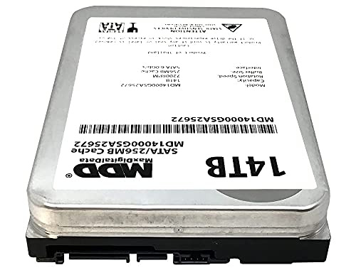 MaxDigitalData (MD14000GSA25672) 14TB 7200RPM SATA 6Gb/s 256MB Cache 3.5inch Internal Desktop Hard Drive - 3 Years Warranty (Renewed)