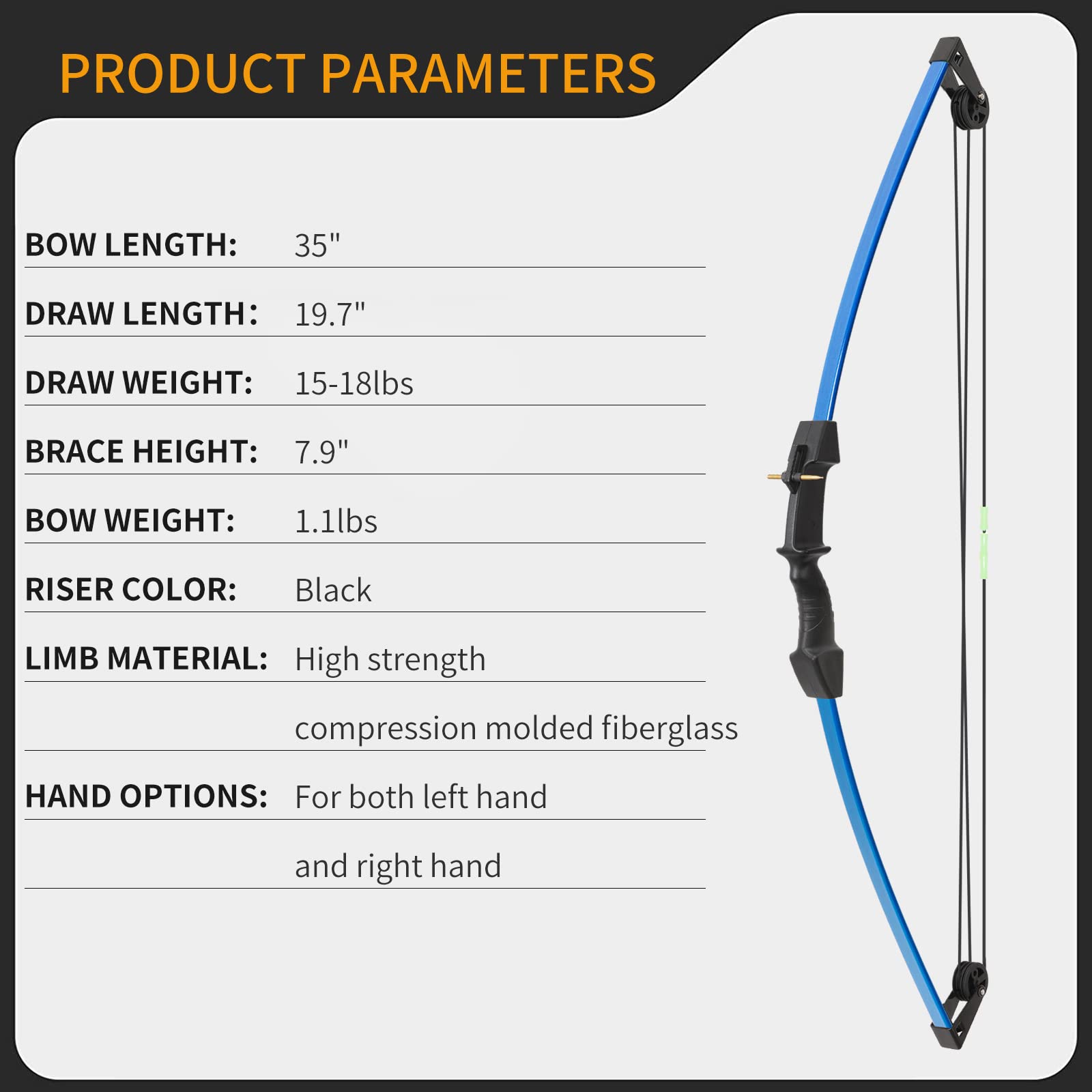 Aimdor Kids Bow and Arrow Set Youth Compound Bow and Arrow Practice Bow Kids Bow Birthday Gift Bow Left and Right Hand Bow Beginner Bow with 8 Arrows and Quiver for Outdoor Play Blue