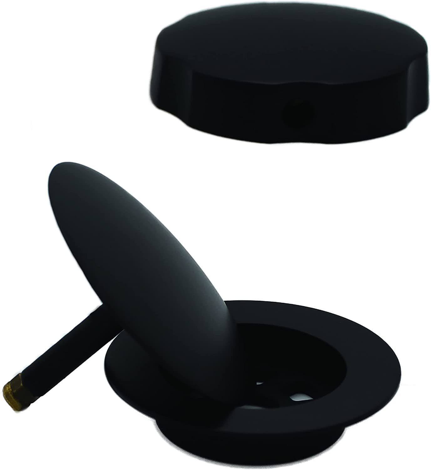 Westbrass A50P27TLE-62 27" Cable Drive Standard Bath Drain Trim Kit with Rotary Overflow Cover Knob, Pop-Up Stopper and Poly Tubular Pipes & Fittings, Matte Black