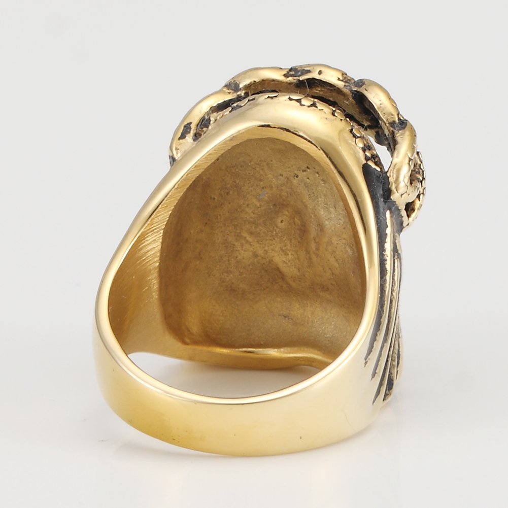 Ahley Retro Jesus Head Ring Hip Hop Stainless Steel Jesus Ring Women Men Silver Religious Jewelry (7)