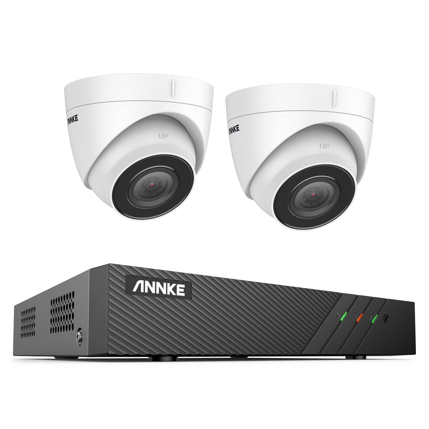 ANNKE 5MP PoE Security Cameras System with H.265+, 2 Pcs C500 Camera with ANNKE 8 Channel 6MP PoE NVR, Outdoor IP Security Surveillance Camera,100 ft Color Night Vision, IP67 Waterproof, Plug and Play