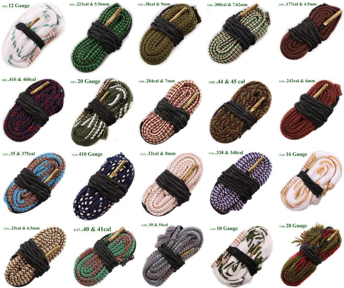 Aimee_JL New Bore Cleaner 28 GA Gauge Gun Barrel Cleaning Rope Rifle/Pistol/Shotgun Brass Brush Cleaning Cord