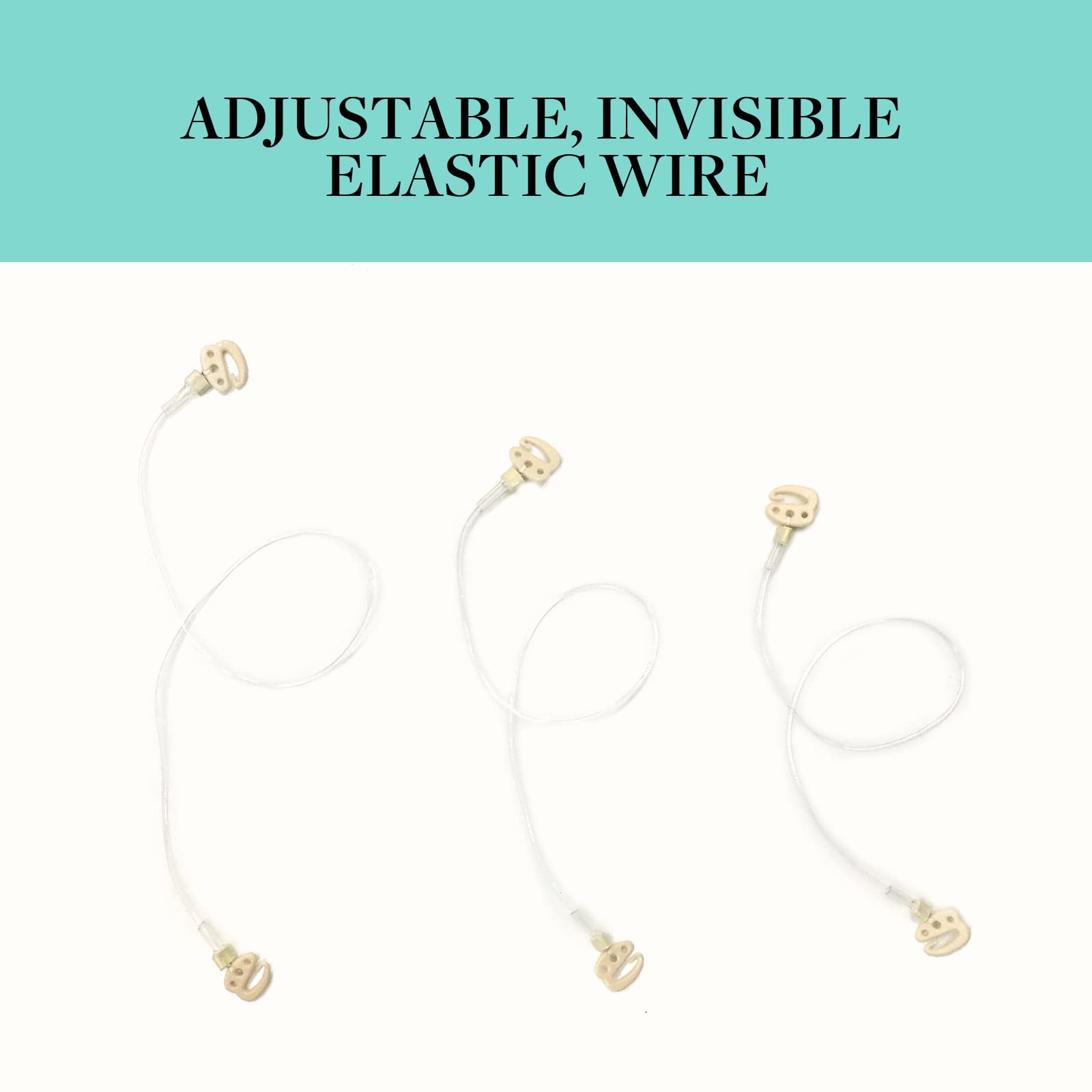 DOORES Blonde Wire for Hair Extensions 8pcs 18.5cm 24.5cm 30cm Invisible Elastic Fish Line Replacement for Extensions with 4 Clips