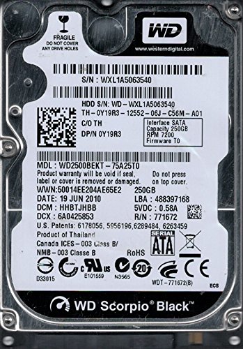 WD2500BEKT-75A25T0 DCM: HHBTJHBB WXL1A Western Digital 250GB