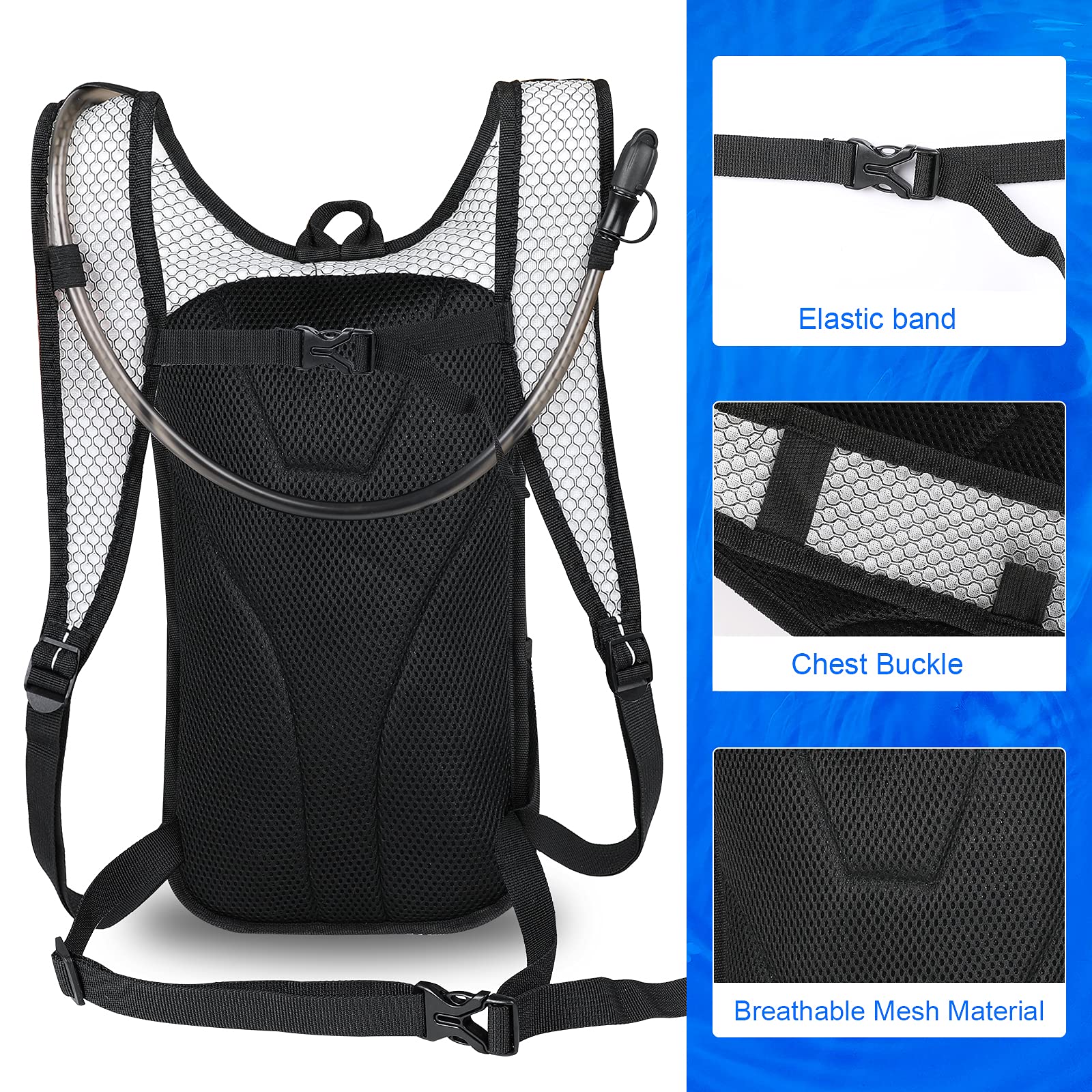 ArgoHome 2Pack Hydration Backpack with 2l Water Bladders Small Hiking Backpack for Women Men Kids Waterproof Lightweight Water Bag for Hiking Running Cycling Climbing Camping Mountain Bike