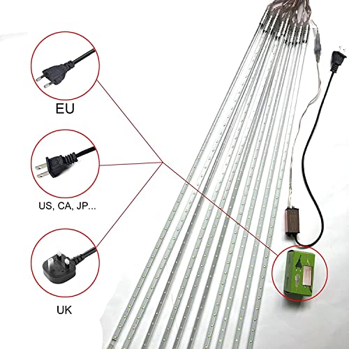 LED Falling Rain Light 30cm 8 Tubes 240 LED High Brightness Drop Lights Cascading Icicle String Light for Christmas New Year Night Lighting Garden Tree Home Decor, Red