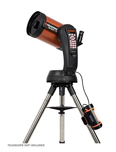 Celestron - PowerTank Lithium Telescope Battery – Rechargeable Portable 12V Power Supply for Computerized Telescopes - 10 Hour capacity/86 Wh - Red/White LED Flashlight - 2 USB Ports