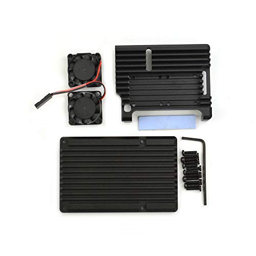 Aluminum Alloy Case for Raspberry Pi 4B with Dual Fans | Metal Heatsink Case for RPI 4