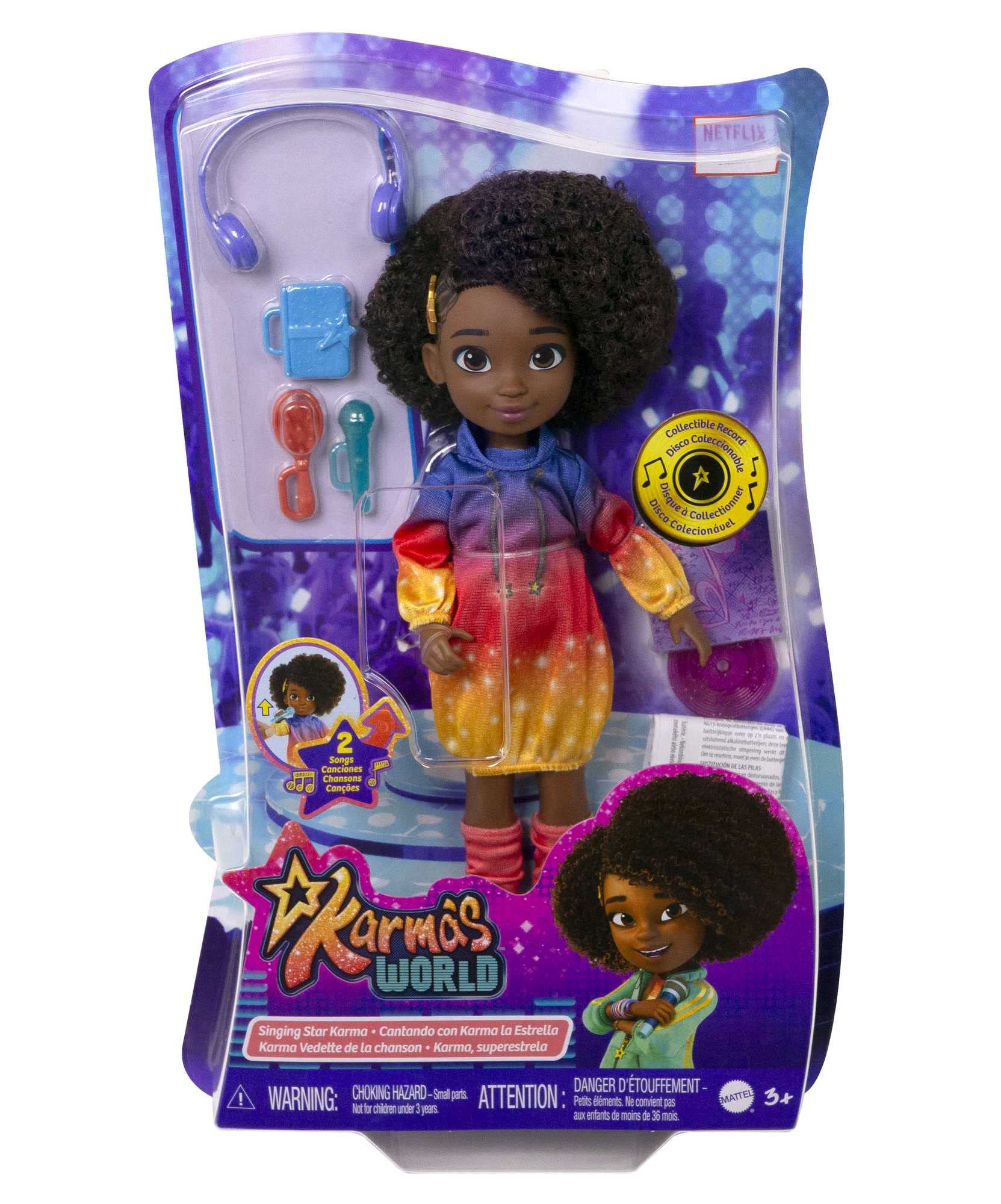 Mattel Karma’s World Singing Doll Set with Accessories & Collectible Record, Sings 2 Songs