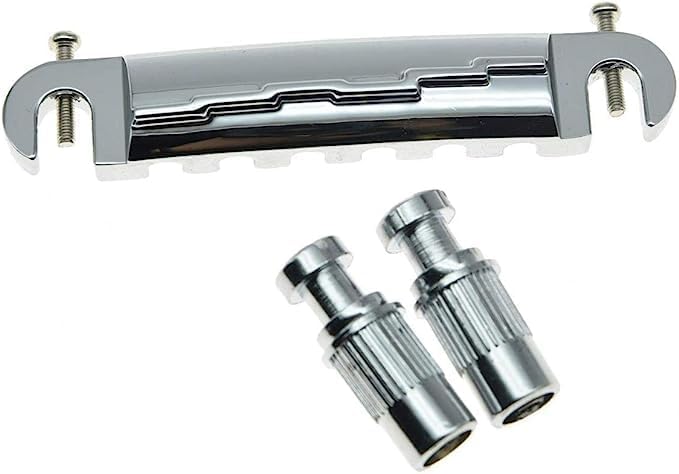 Dopro Chrome Electric Guitar Wrap Around Bridge Tailpiece for Les Paul LP Junior
