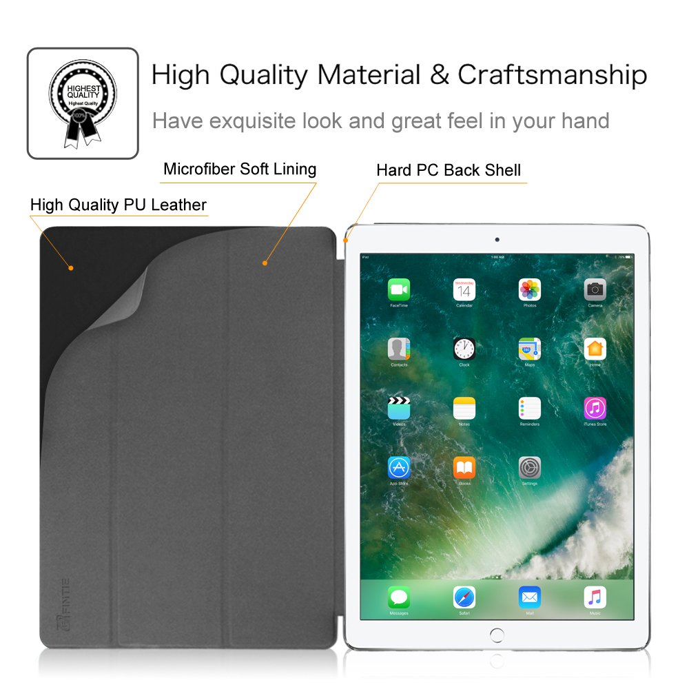 Fintie Case for iPad Pro 12.9 (2nd Gen) 2017 / iPad Pro 12.9 (1st Gen) 2015 - [SlimShell] Ultra Lightweight Standing Protective Cover with Auto Wake/Sleep, Composition Book Black