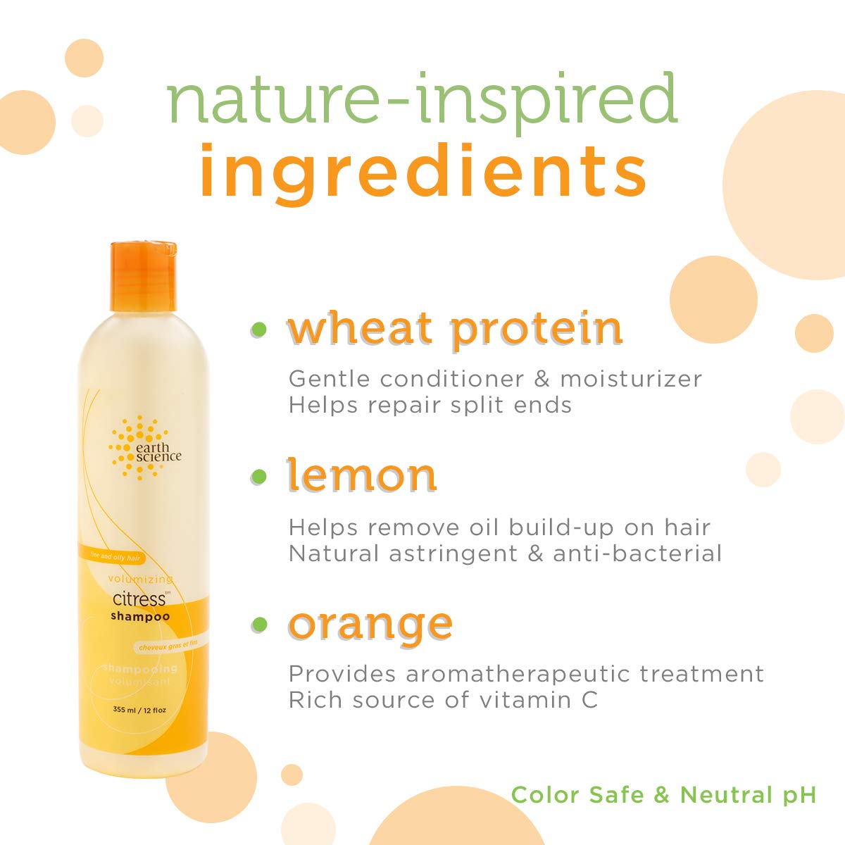 EARTH SCIENCE - Citress: Volumizing Citrus Shampoo for Fine and Oily Hair (3pk, 12 oz.)
