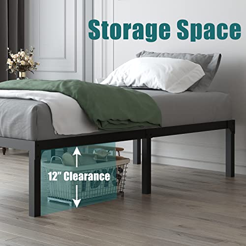 Yitong Angel Twin Bed Frame, 14 Inch High 3500 lbs Heavy Duty Metal Platform, Mattress Foundation with Steel Slat Support/No Box Spring Needed/Noise Free/Non-Slip/Easy Assembly