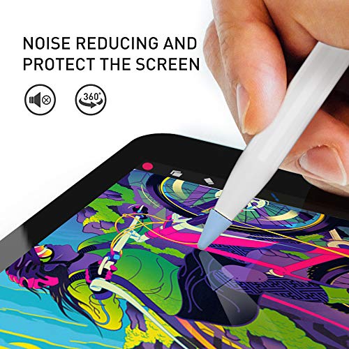 Delidigi 40 Pack Tips Cover for Apple Pencil 2nd Generation and 1st Gen Silicone Nibs Caps Writing Protection Accessories((Blue+ Black+Grey+ White,40Pack)