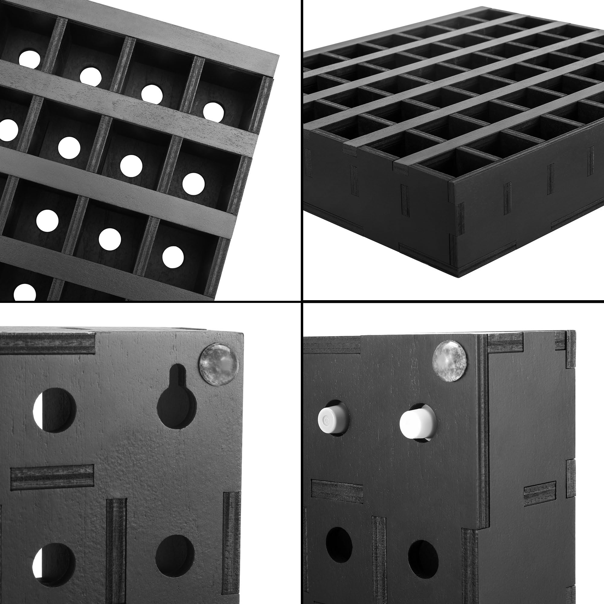 Bkaleme Paint Holder Organizer, Wall Mounted Citadel Paint Rack, Dedicated to Vallejo Paint Storage, Wooden 48 Holes Acrylic Paint Organization Rack