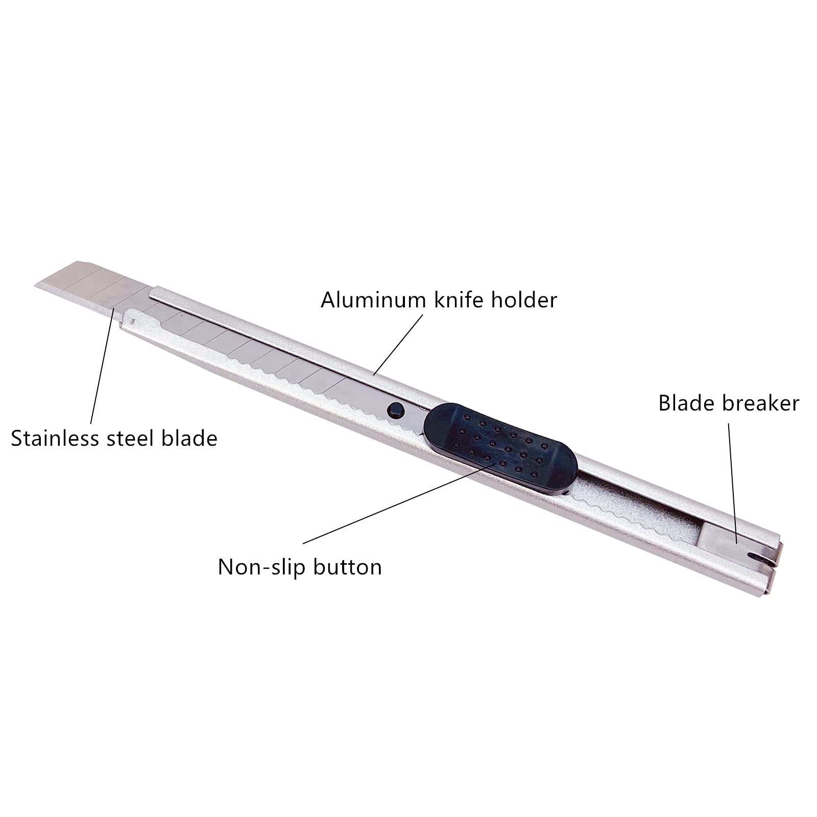 CCyanzi 9mm Stainless Steel Utility Knife with Snap off blades Replacement, Retractable Utility Knife Set, for Box Cutter, Vinyl Knife, Precision Knife