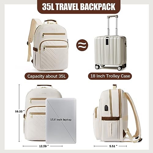 BOSTANTEN 15.6 Inch Laptop Backpack for Women- College Teacher Computer Bag Travel Backpack Purse with USB Charging Port