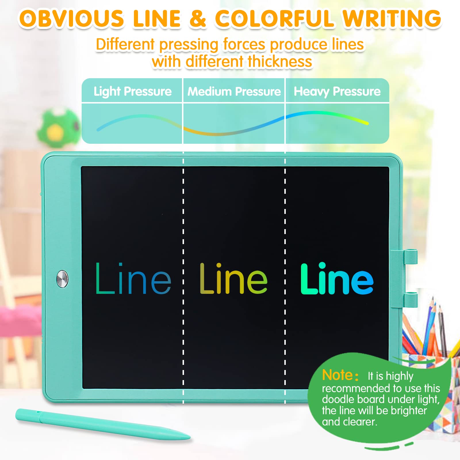 Anpow LCD Writing Tablet for Kids : 10 Inch Drawing Doddle Board Digital Writing Pad Erasable Kids Drawing Tablet Drawing Board for Toddlers Educational Learning Toy for 3-6 Years Old Birthday Gifts