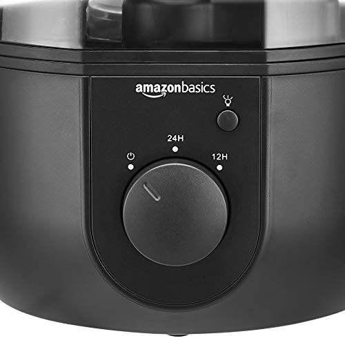 Amazon Basics Ultrasonic Cool Mist Humidifier with Essential Oil Diffuser and Nightlight, Knob Control - 2 Liter, Black