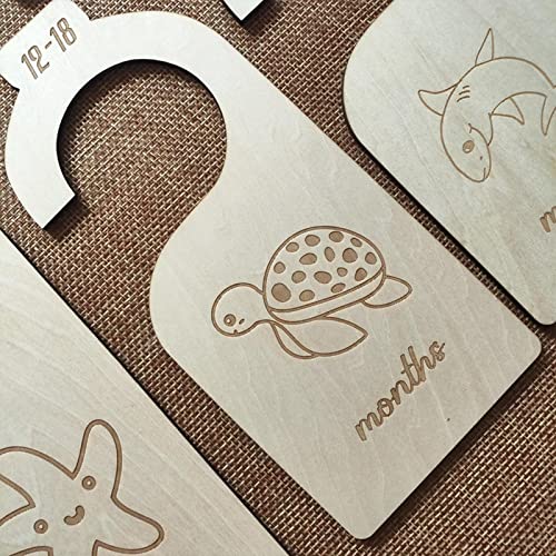 MERIGLARE 7Pcs Wooden Baby Closet Dividers Durable Baby Closet Dividers Hangers New Mom Gift