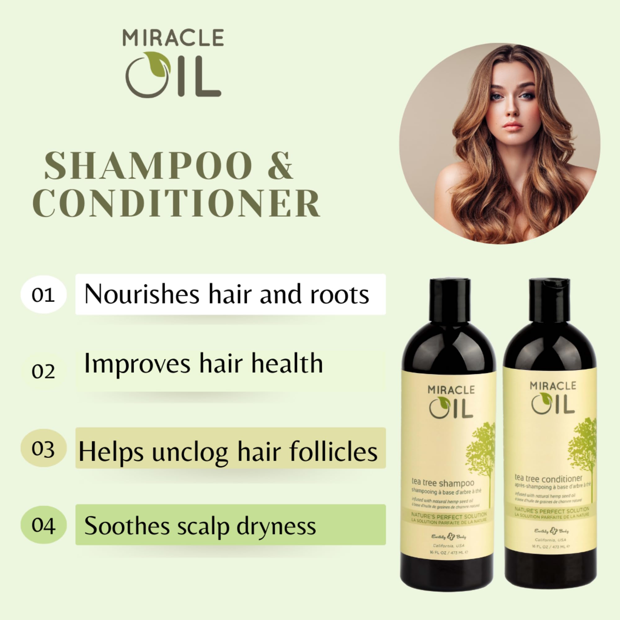 Earthly Body Miracle Oil Tea Tree Shampoo 16 Fl Oz