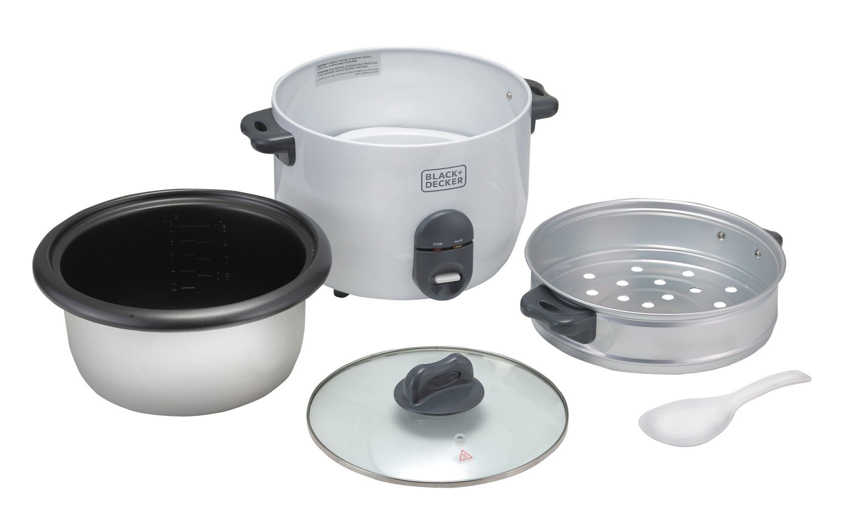 Black & Decker RC1860 700W 1.8 L 7.6 Cup Rice Cooker (Non-USA Compliant), White