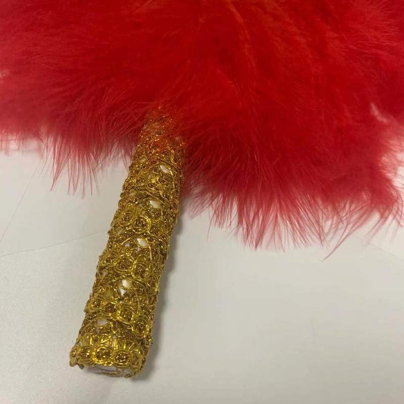 African Custom Wedding Feather Hand Fan DIY Handmade Bride Hand Held Photo Props Luxury Wedding Feather Fan Wedding Party Favors