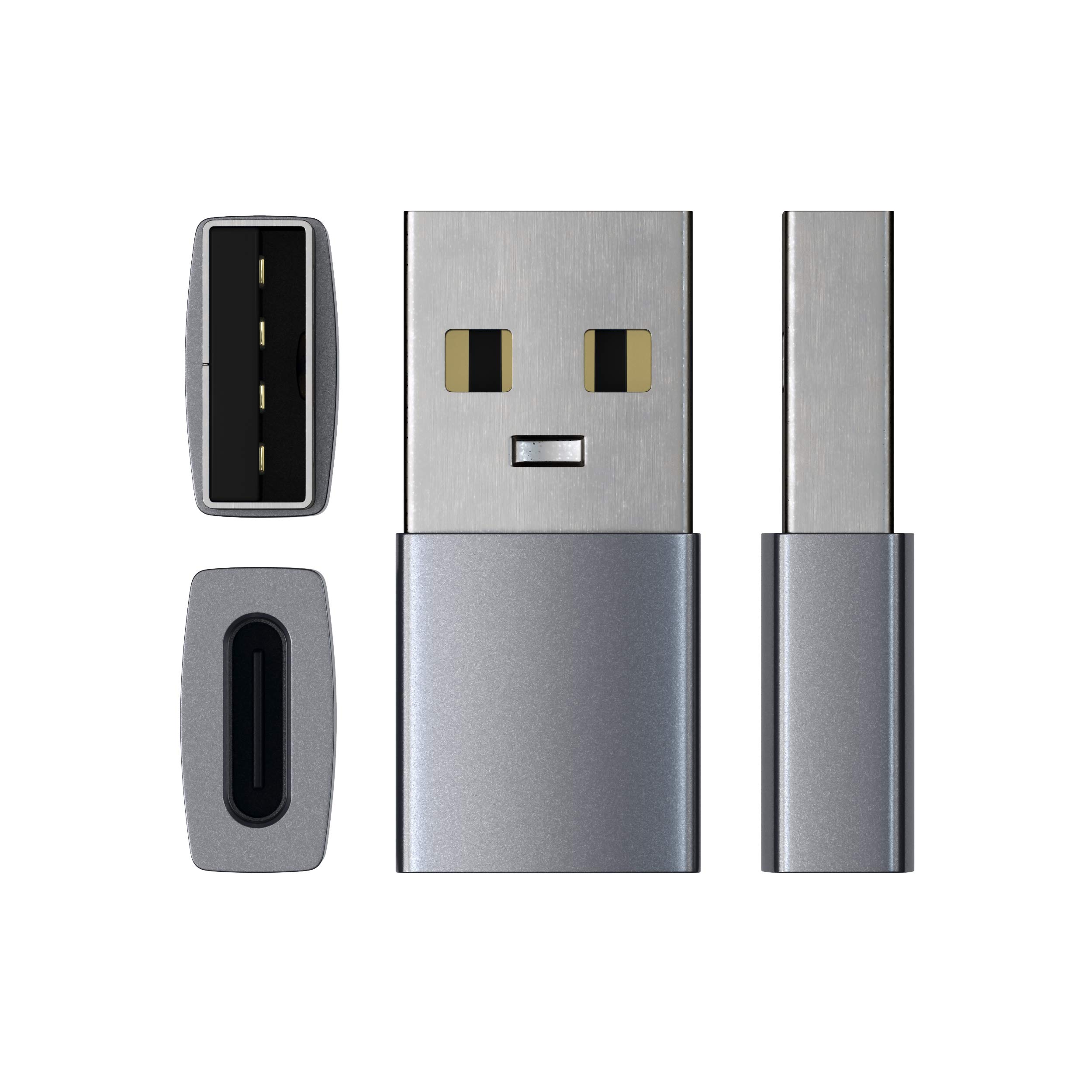 Satechi Type-A to Type-C Adapter Converter - USB-A Male to USB-C Female - Compatible with iMac, MacBook Pro/MacBook, Laptops, PC, Computers and More (Space Gray)