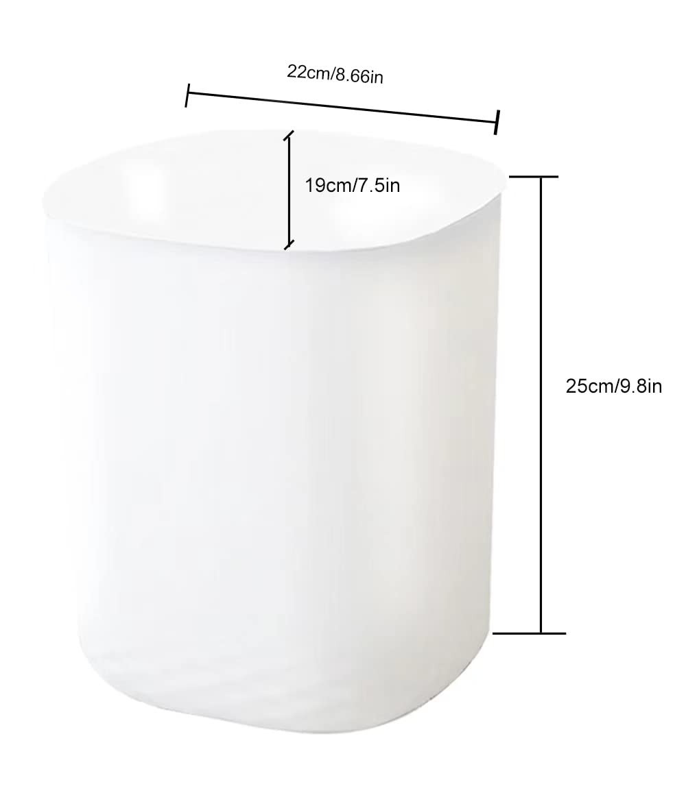 Diyalor Small Trash Can for Bathroom with 60 Trash Bags,2.3 Gallon Bathroom Garbage Can Wastebasket (1, White)