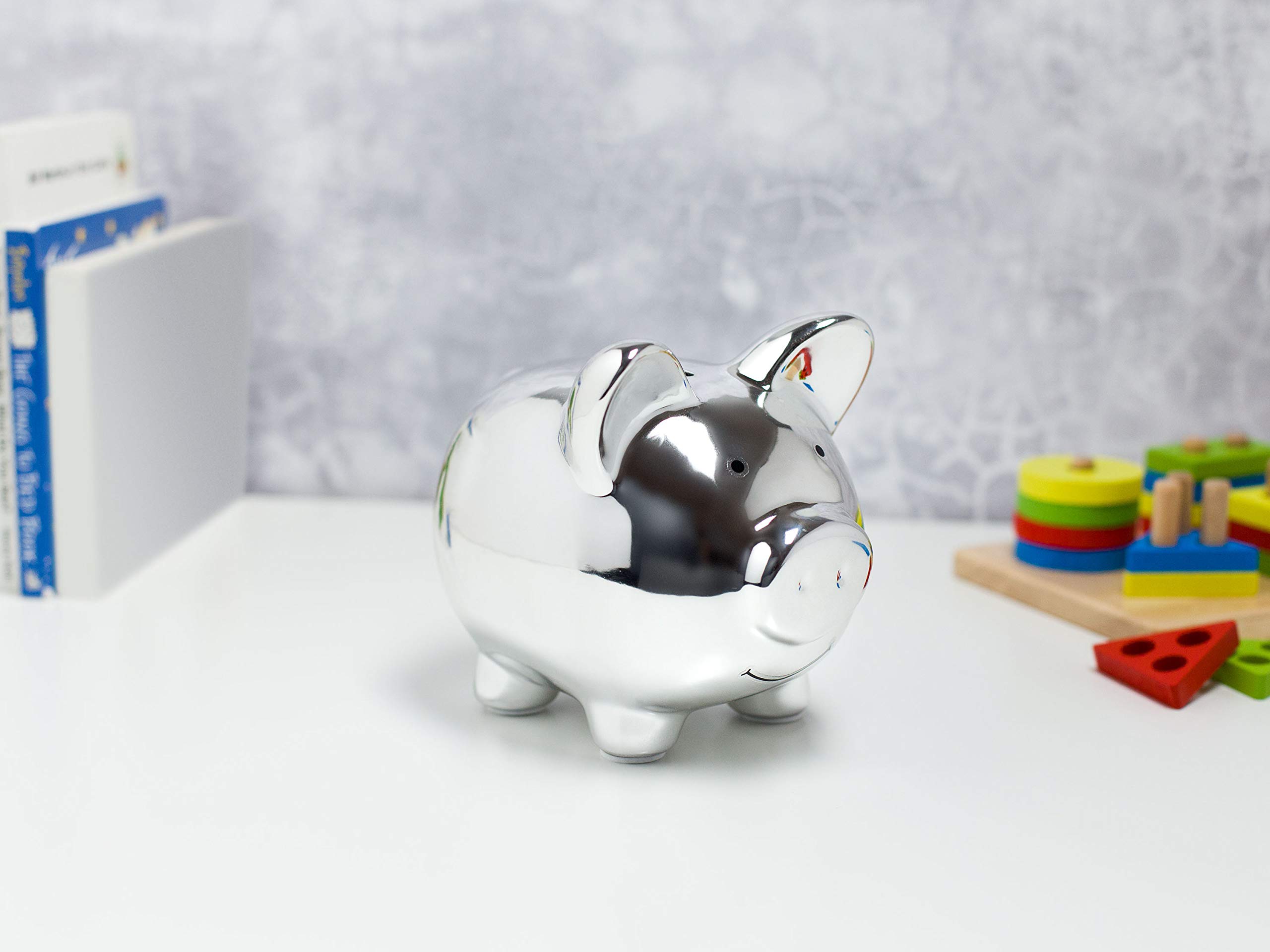 Tiny Ideas Ceramic Piggy Bank, Makes a Perfect Unique Gift, Nursery Décor, Keepsake, or Savings Piggy Bank for Kids