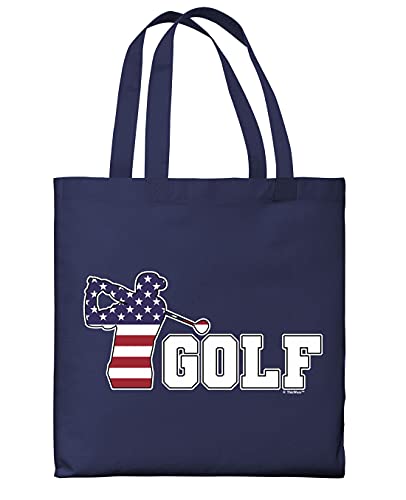 American Pride Summer Games Gifts USA Sports Golf Lightweight Navy Canvas Tote Bag