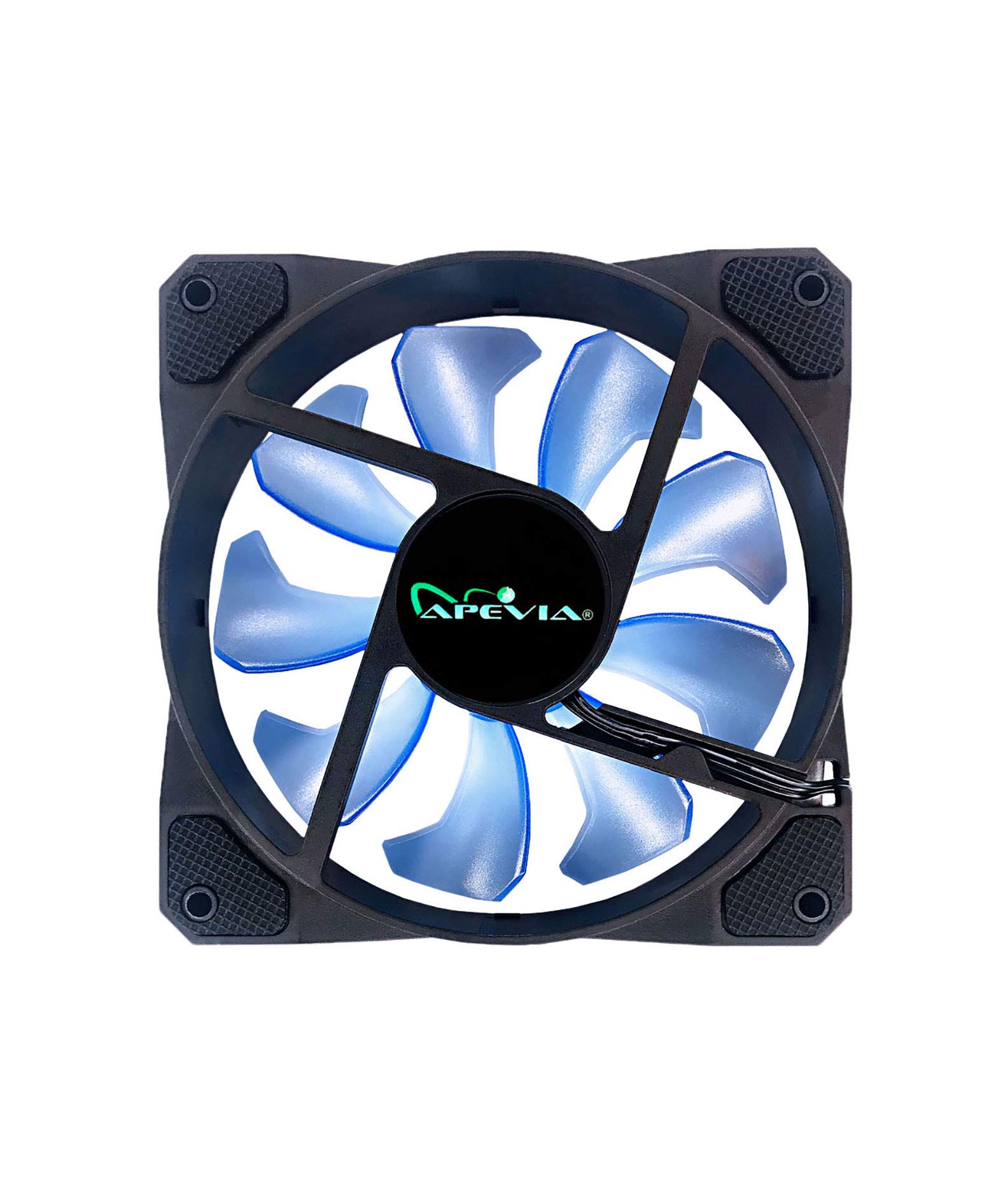 APEVIA CO312L-GN Cosmos 120mm Green LED Ultra Silent Case Fan w/ 16 LEDs & Anti-Vibration Rubber Pads (3 Pk)