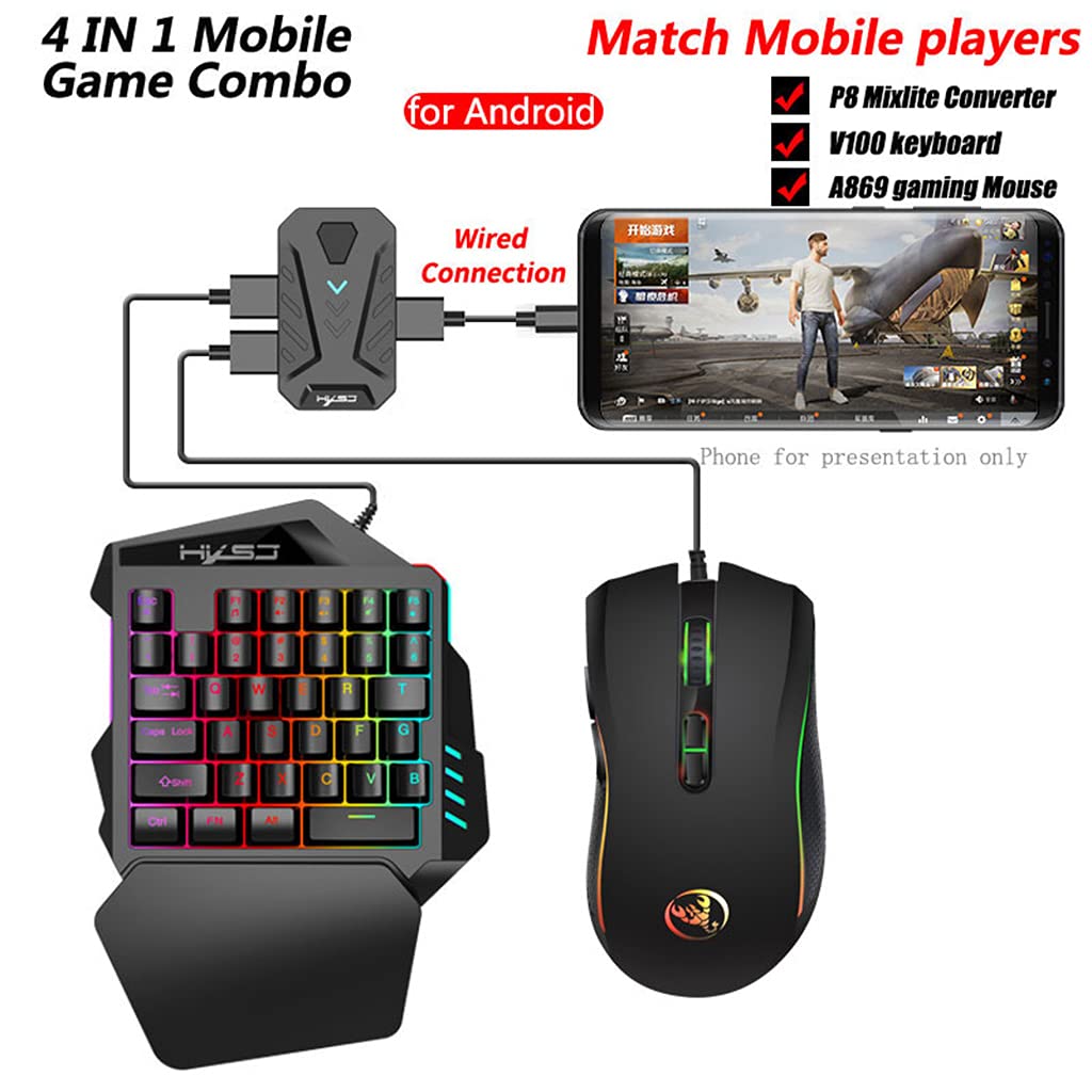YEZININHAO Wired Game Converter for Mobile Gamepad Gaming Keyboard Mouse Converter Adapter Keyboard and Mouse Converter