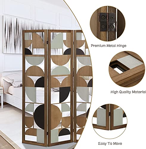 ECOMEX 4 Panel Room Divider,Freestanding Folding Room Divider Screen, Cutout Room Divider Wall, Room Dividers and Room Partition for Home Office(Classic Color)