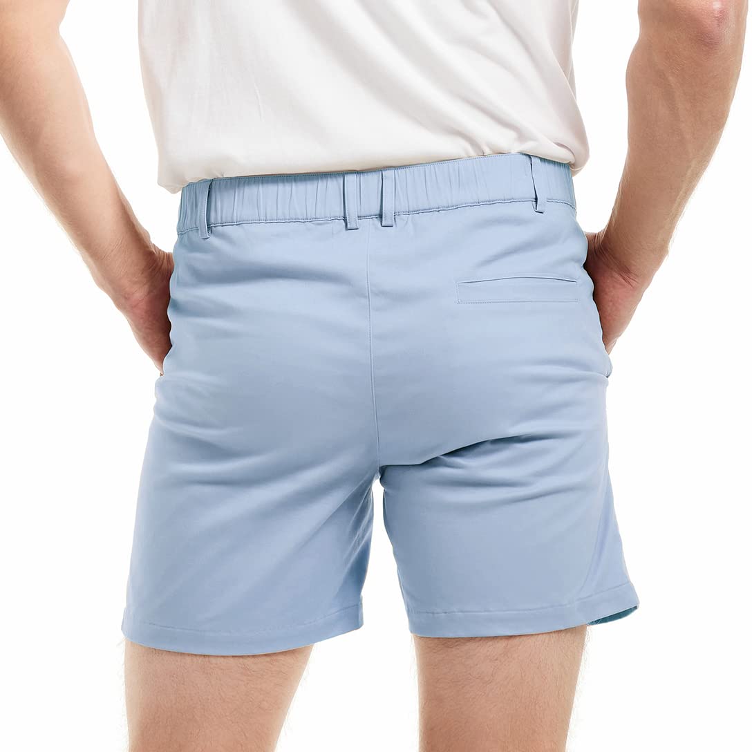 AIMPACT Mens 5.5 Inch Inseam Short Shorts Casual Stretch Shorts for Men Hybrid Shorts(LightBlue M)