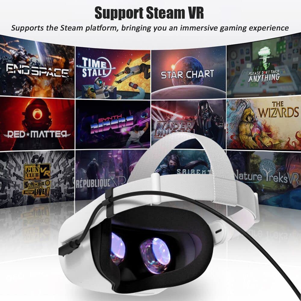 ukiism 16FT VR Link Cable Compatible with Meta/Oculus Quest 3, Quest2/Pro/Pico4 Accessories, USB 3.0 to USB C Charger & Data Cable for VR Headset and Gaming PC