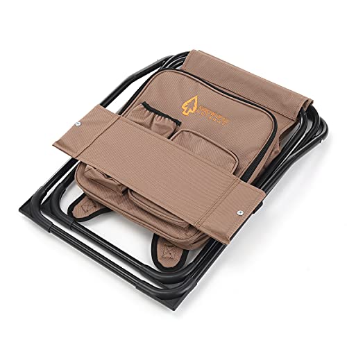 Arrowhead Outdoor Multi-Function 3-in-1 Compact Camp Chair: Backpack, Stool & Insulated Cooler, w/Bottle Holder & Storage Bag, External Pockets, Backrest, Fishing, Hiking, Heavy-Duty, USA-Based