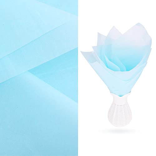 SAVITA 50 x 35cm Tissue Paper Sheets, Solid Color Tissue Wrapping Paper Bulk Packaging Paper Sheets for Easter, Weddings, Birthdays, DIY Crafts (60 Sheets, Light Blue)
