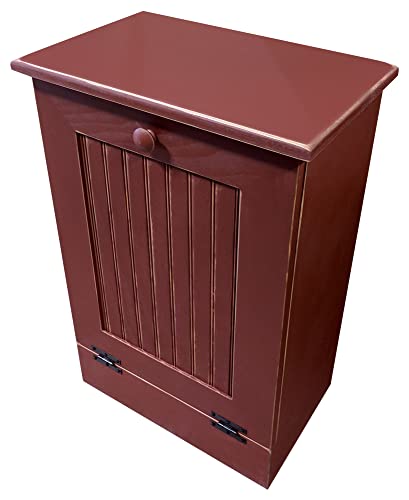 Sawdust City Solid Pine Tilt-Out Trash Bin Holder (Old Burgundy)