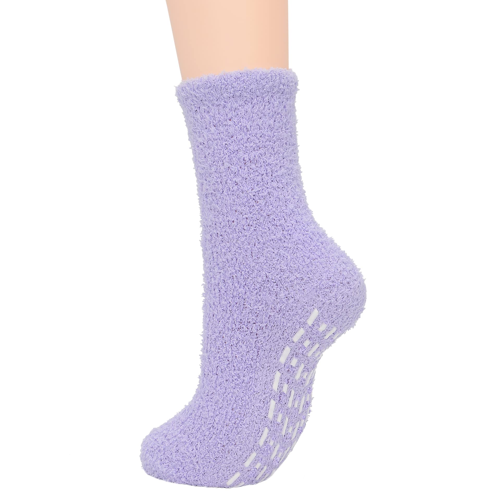 American Trends Fuzzy Socks for Women Non Slip Cozy Socks Athletic Plush Soft Grip Socks Yoga Warm Comfy Socks 5 Pack Candy Color One Size