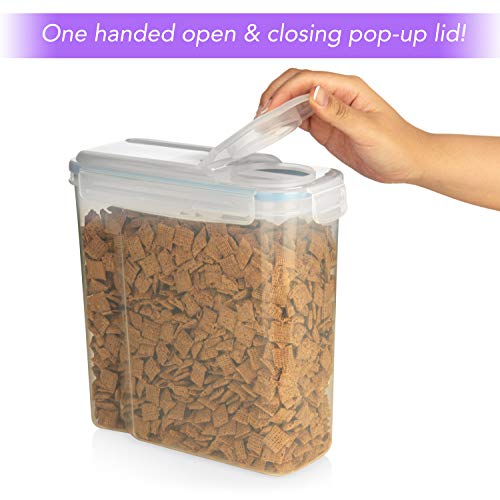 Top Quality Cereal Container Storage Set 3 Pc -135.2oz + 18 Labels & Pen - Airtight Dry Food Keepers - Great For Cereal, Flour, Sugar - BPA Free Dispenser - Shazo …