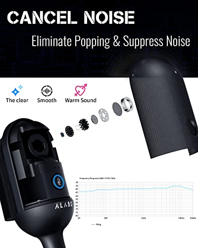 ALABS Podcast Microphone, 192KHz 24bits USB Mic for Computer, Smartphone with Mic Monitoring and Gain Control Condenser Microphone for Podcast Streaming Recording ASMR Gaming, Iron 192