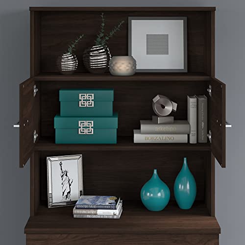 Bush Business Furniture Office 500 2 Drawer Lateral File Cabinet with Hutch, 36W, Black Walnut
