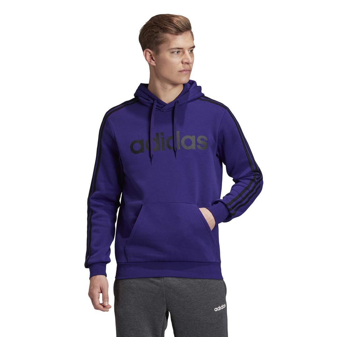 adidas mens Essentials 3-Stripes Pullover Hoodie Light Gray/White 3X-Large