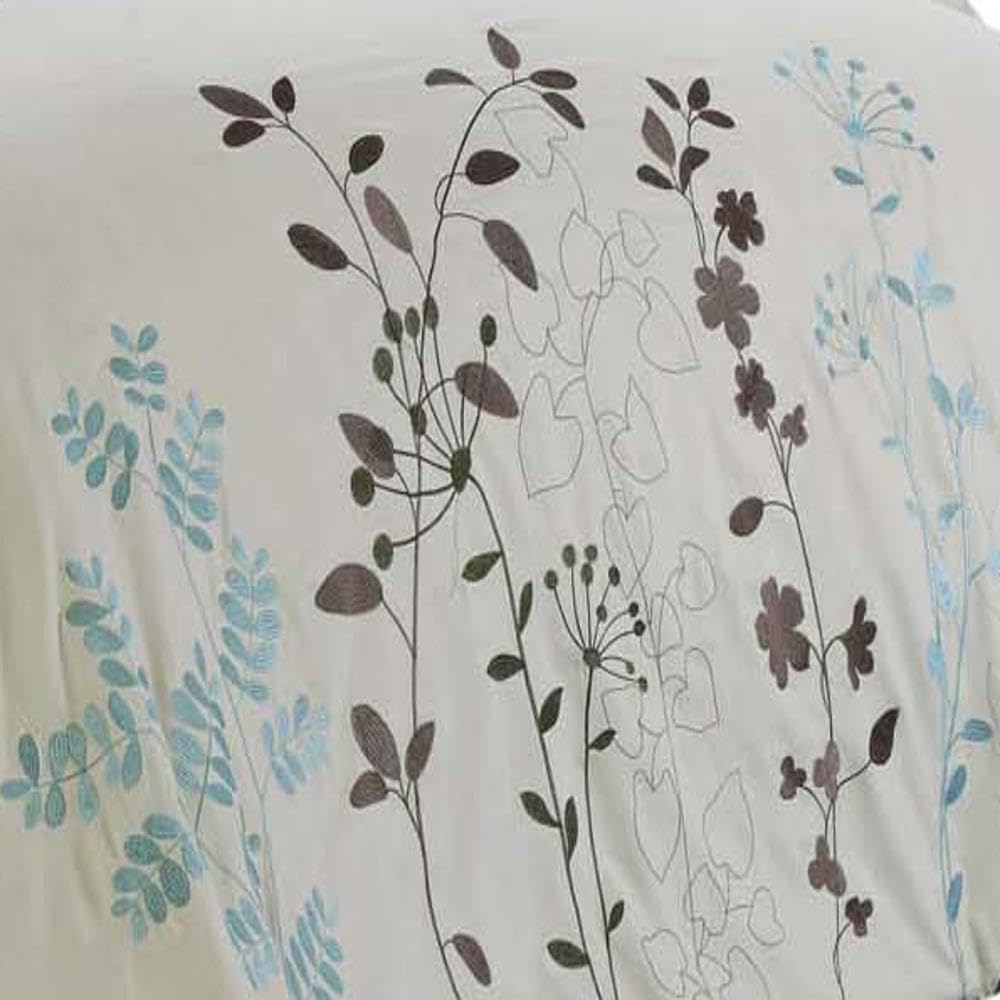 Chic Home 3-Piece Kaylee Floral Embroidered Duvet Set (Queen, Beige)