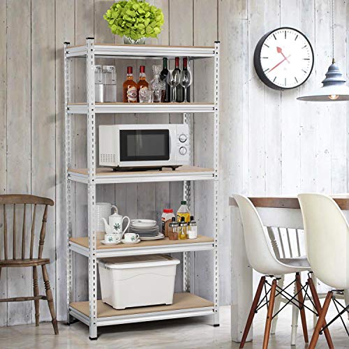 Topeakmart 5-Shelf Adjustable Storage Shelves Heavy Duty, Garage Shelving Units and Storage, 36" W x 18" D x 73" H