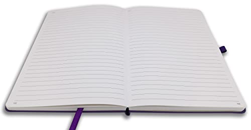 YRL Best A5 Hardcover Notebook Journal with Pen Loop, College Ruled/Lined, 5.7x8.3", 192 Numbered Pages of Premium Thick Paper, Fine PU Leather, Sewn Bound, Elastic Closure, Lays Flat, Purple