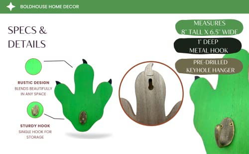 Dinosaur Footprint Kids Coat Hanger - Dinosaur Bathroom Decor - Dinosaur Decorations Classroom Organization Backpack Hook - Dinosaur Decor Boys Room Wall Decor