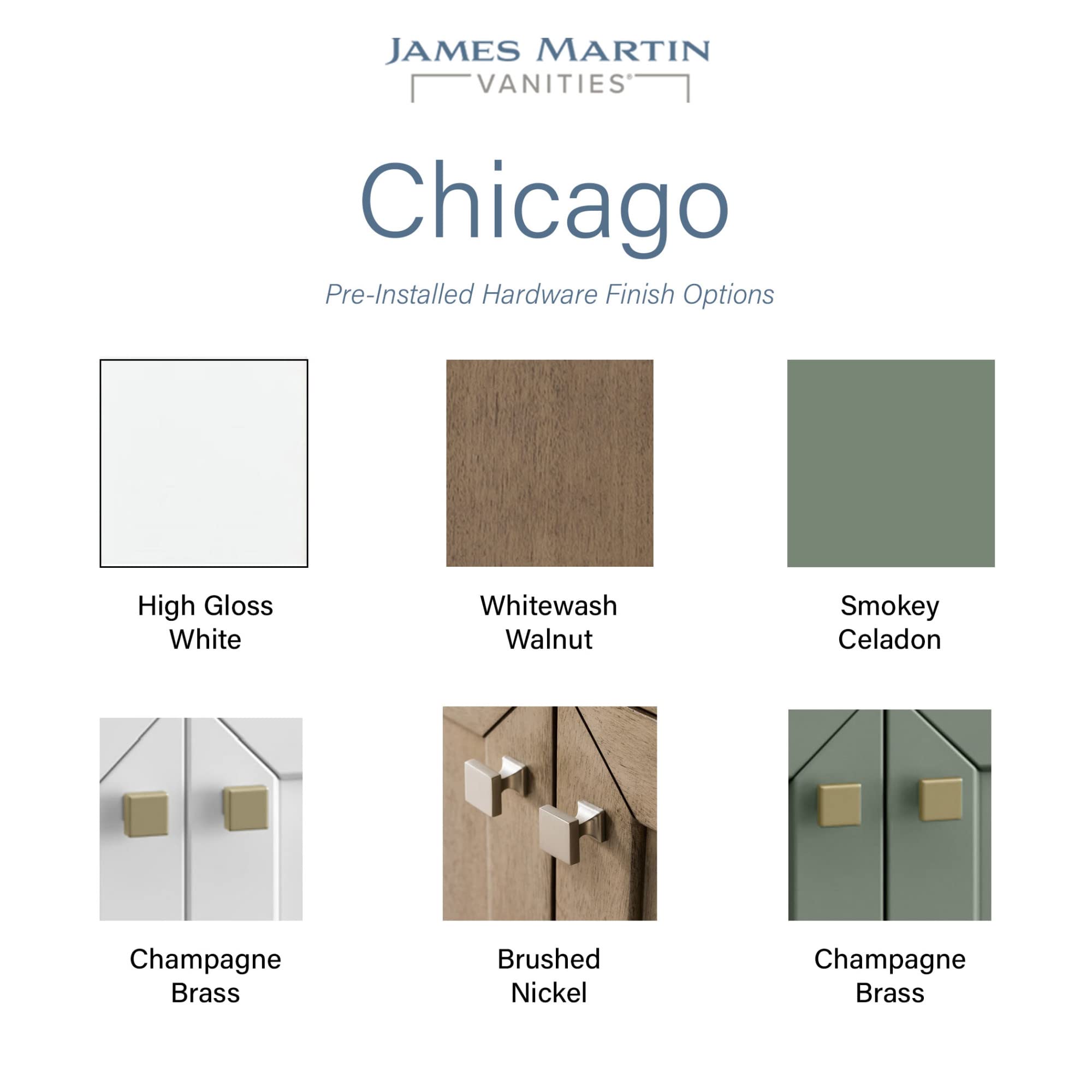 Chicago 36" Single Vanity, White Washed Walnut, with 3 CM Eternal Jasmine Pearl Quartz Top w/Sink