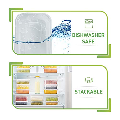 PrepNaturals Containers- 50 Pack of 25 Oz 100% BPA-free Plastic Food Containers with Lids- For Meal Preps and Storage- Dishwasher Safe- Food Storage Containers with Lids